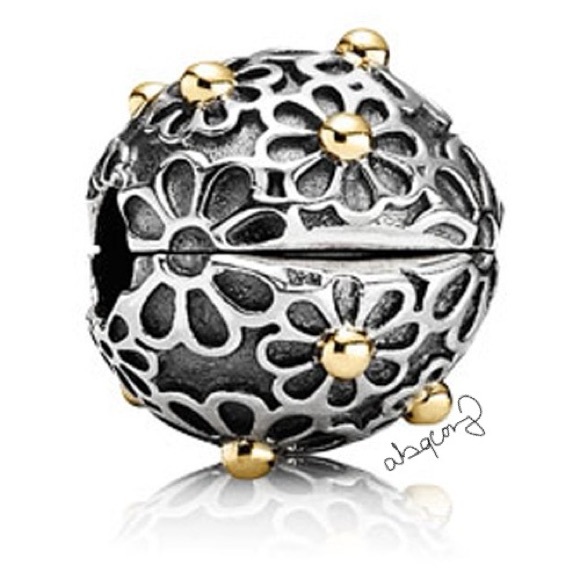 Pandora | Jewelry | Euc Pandora 7914 Sterling Silver 14k Yellow Gold ...